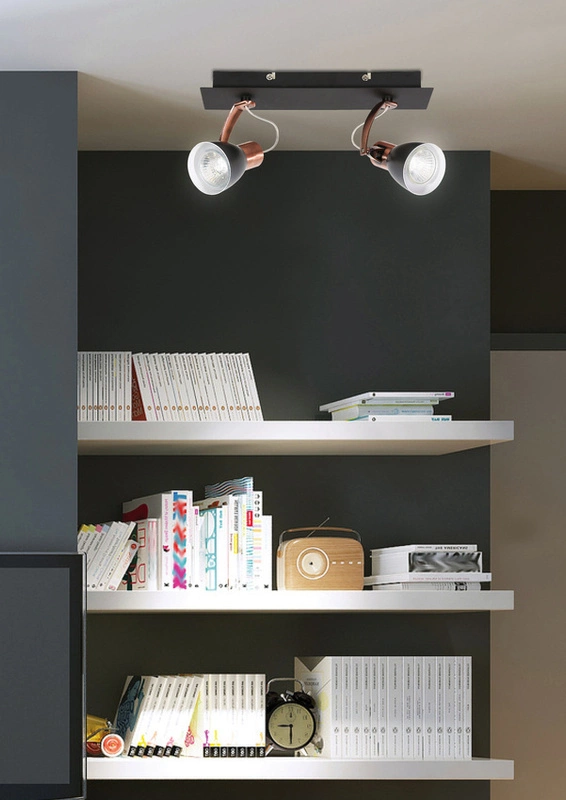 Czarny kinkiet ścienny listwa 2xGU10 nad lustro MARKUS metal | Sklep ...